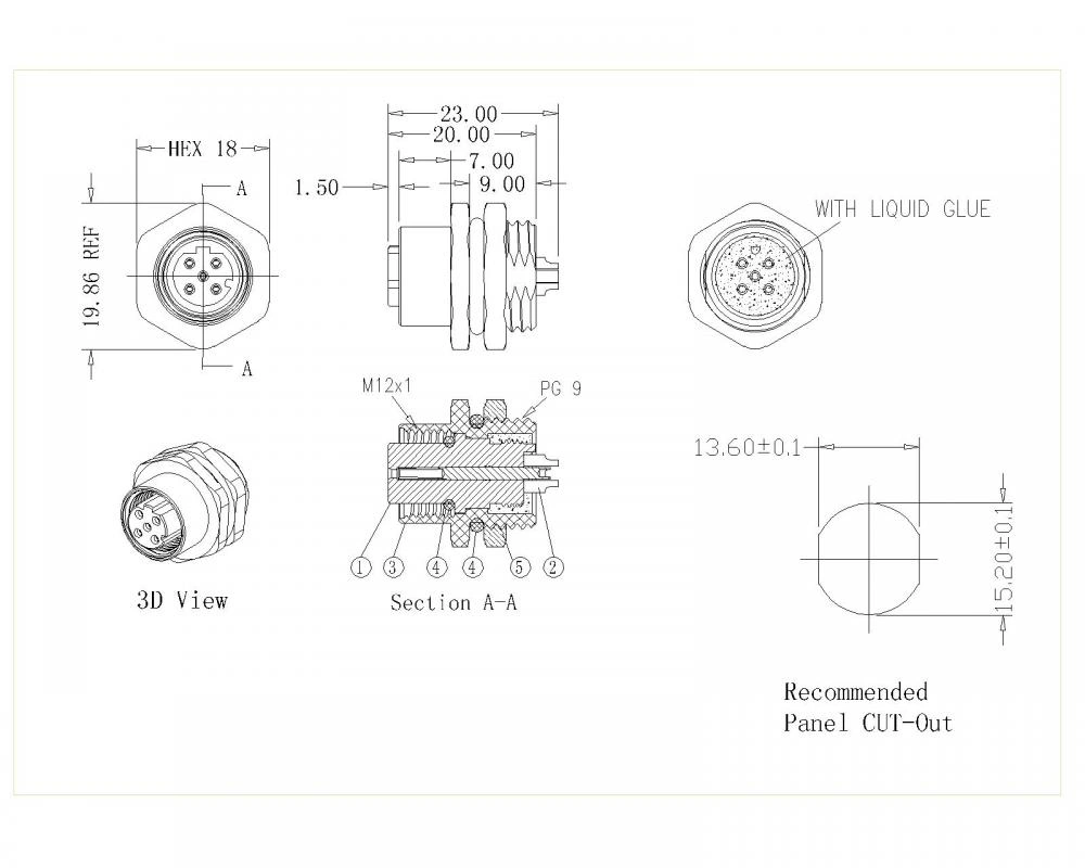 Female Lock Back PG9 D-Code Solder Type China Manufacturers Suppliers ...