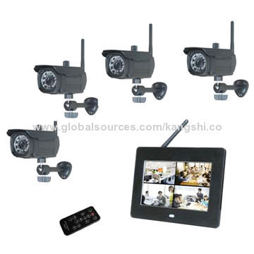 Digital Wireless Monitoring System, 7"lcd Monitor/4ch Weatherproof ...