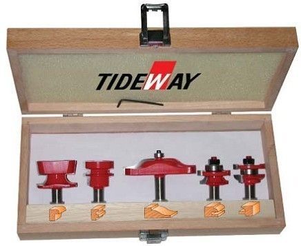 45# Carbon Steel 5 - Piece Cabinet Door Set Router Bit Sets With Red ...