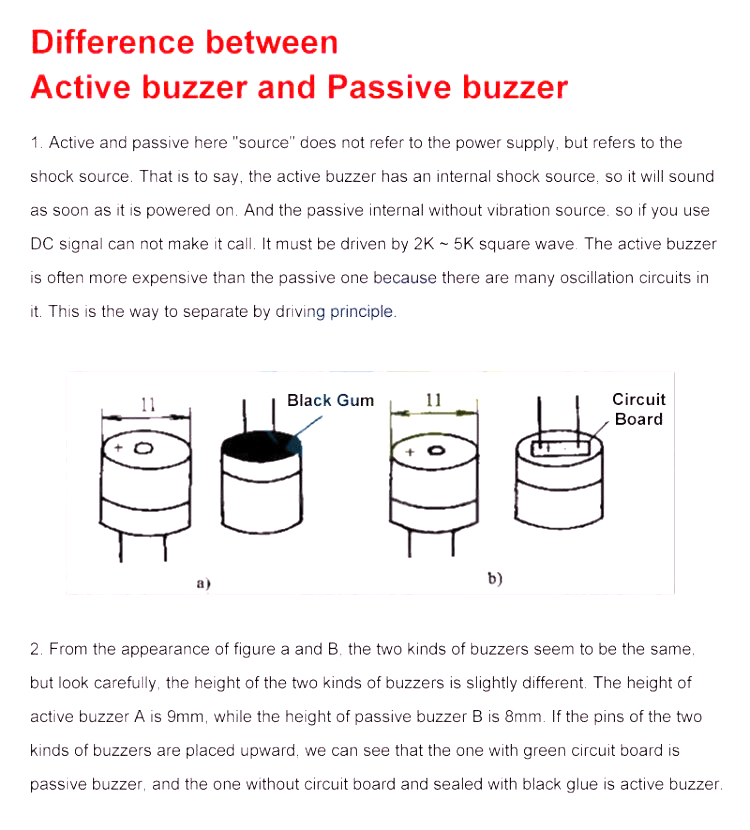 12v Active Buzzer Magnetic Long Continuous Beep Tone For Arduino, High ...