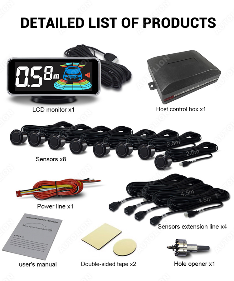 Car Parking Sensor System With Led Monitor And Lcd Display, High ...