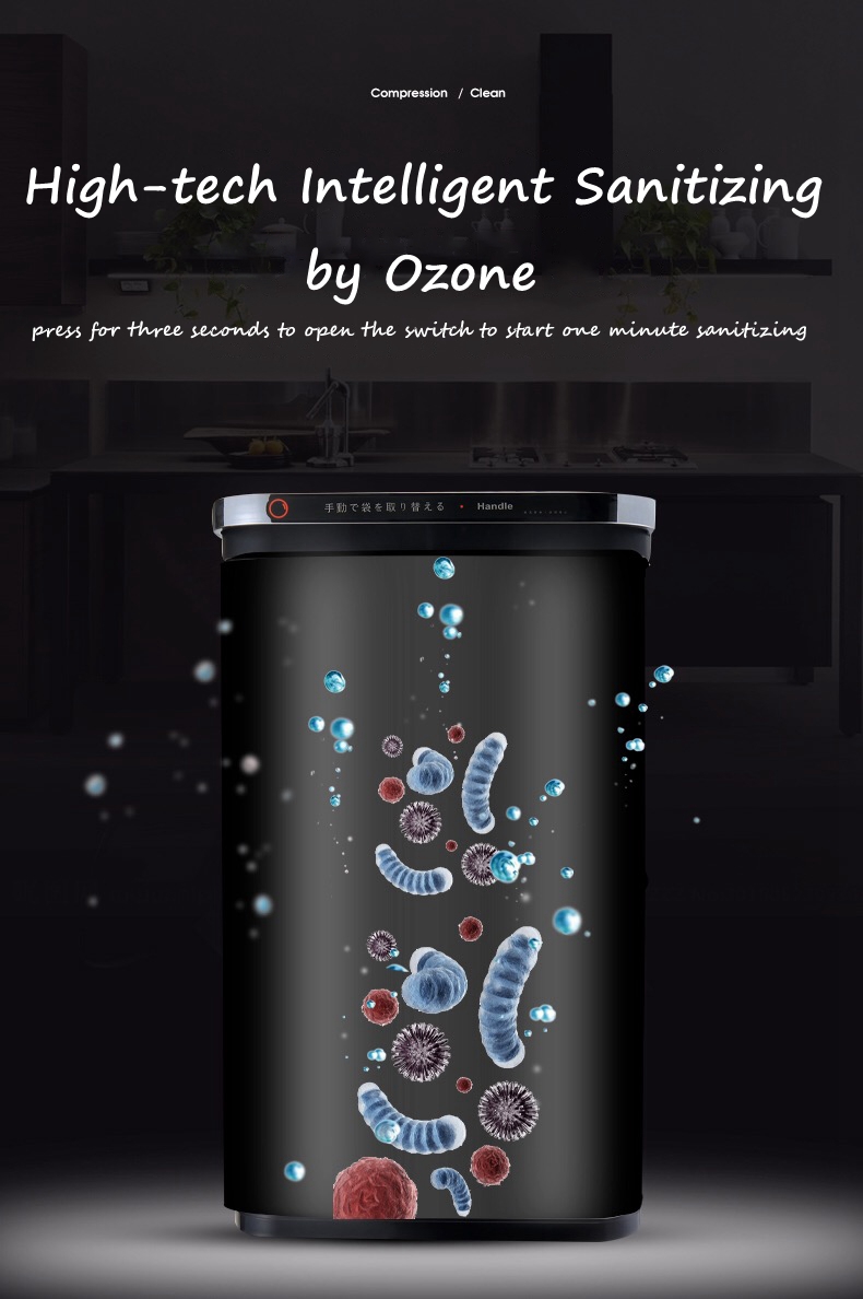 JAH Steel Sensor Trash Bin with Ozone Sanitizing China Manufacturers Suppliers Factory Exporter