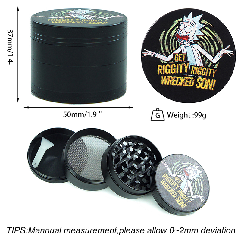 Funny Pattern Metal Grinder 4 Layers Herb Crusher Cigarette Accessories ...