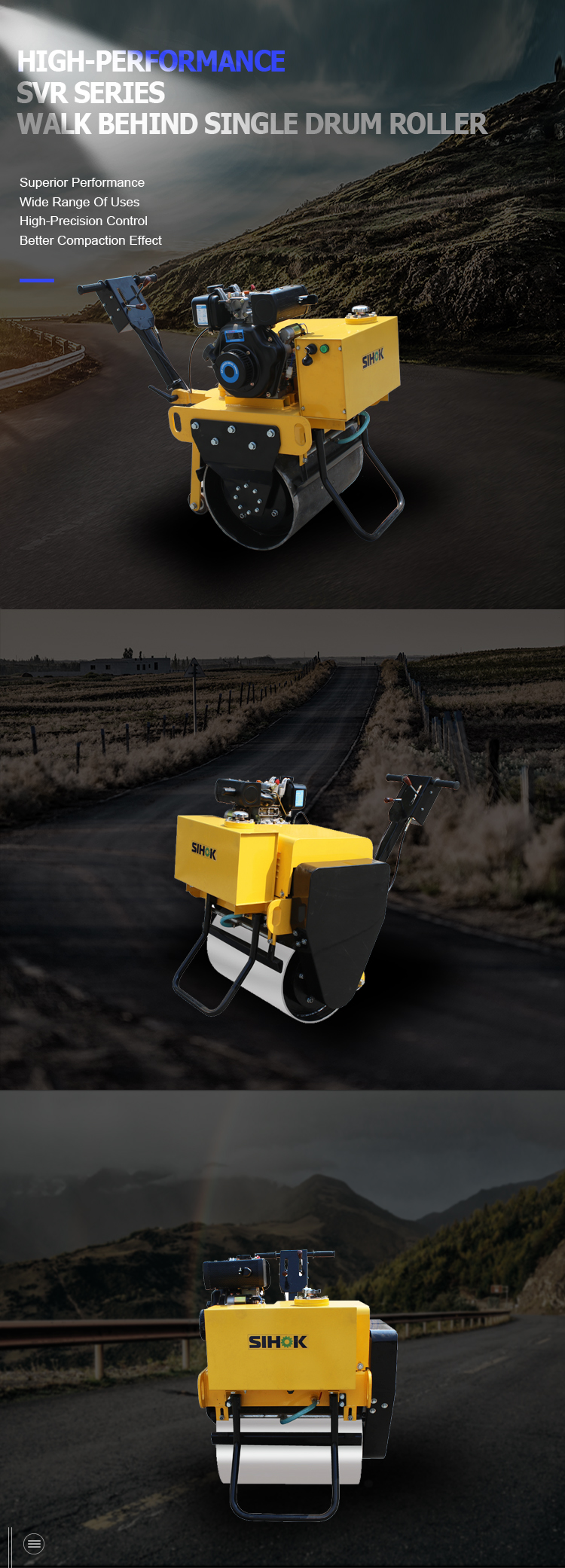 China Self-propelled Pedestrian Roller 300kg Portable Single Wheel ...