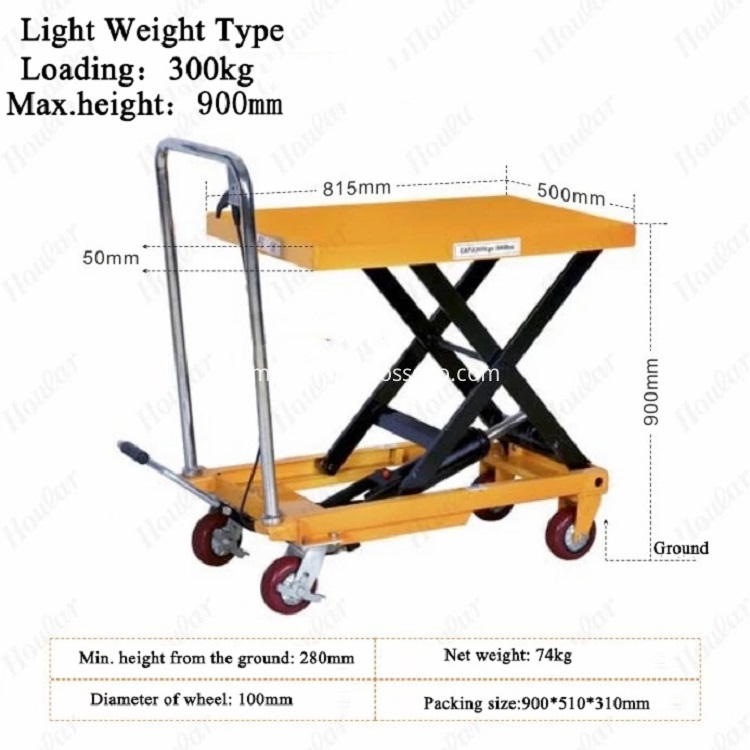 300kg-2000kg Hydraulic Scissor Lift Trolley, High Quality 300kg-2000kg ...