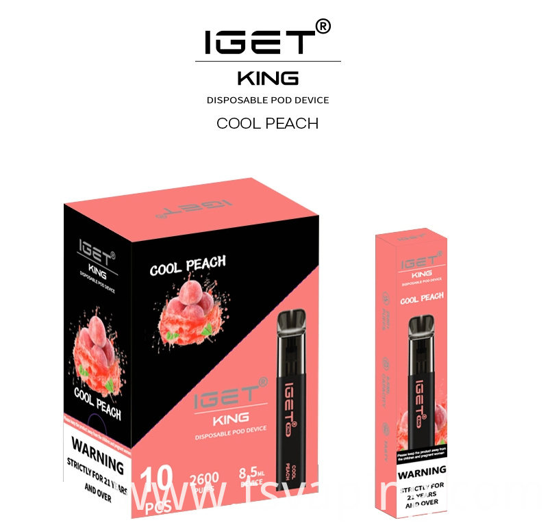 Iget King Disposice Vape 2600 พัฟหนึ่งครั้ง คุณภาพสูง Iget King ...