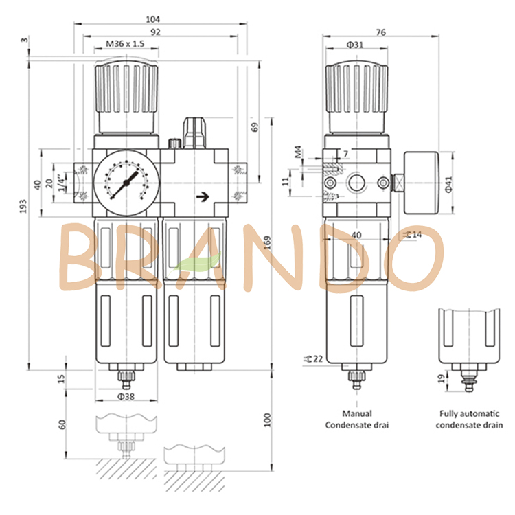 Air Preparation Unit FRC-1/4-D-MINI FRL Festo Type China Manufacturers ...