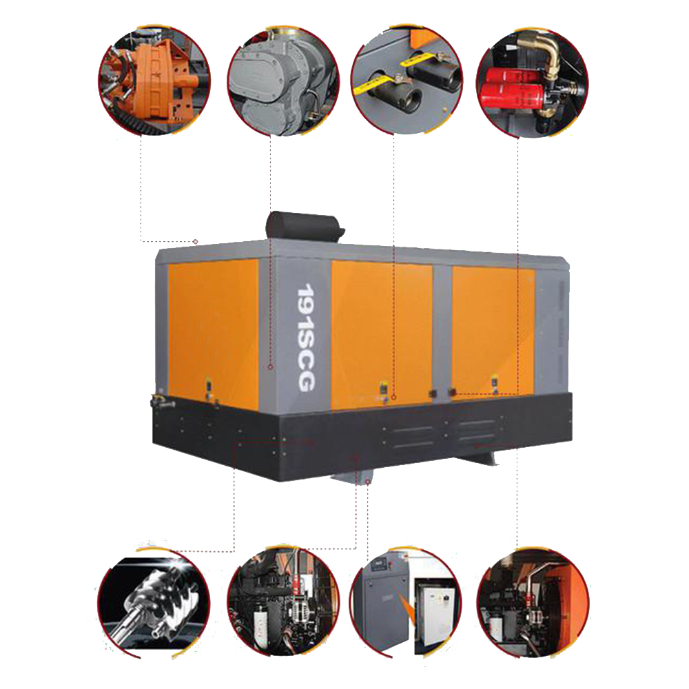 Industrial Skid Mounted Diesel Screw Air Compressor, High Quality ...