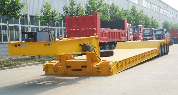 Rigid Suspension Detachable Gooseneck Lowbed Trailer - 4 Axle 100 Ton ...