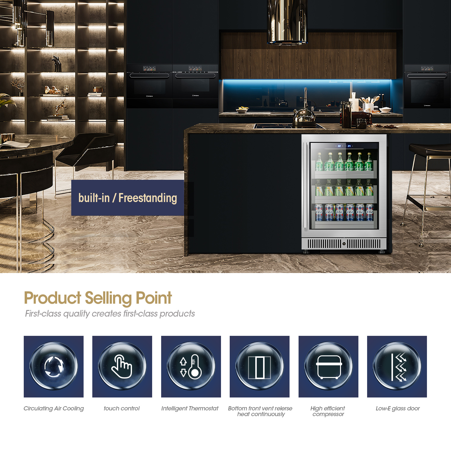 Built-in Under Counter Beverage Refrigerator - Wide And Weather ...