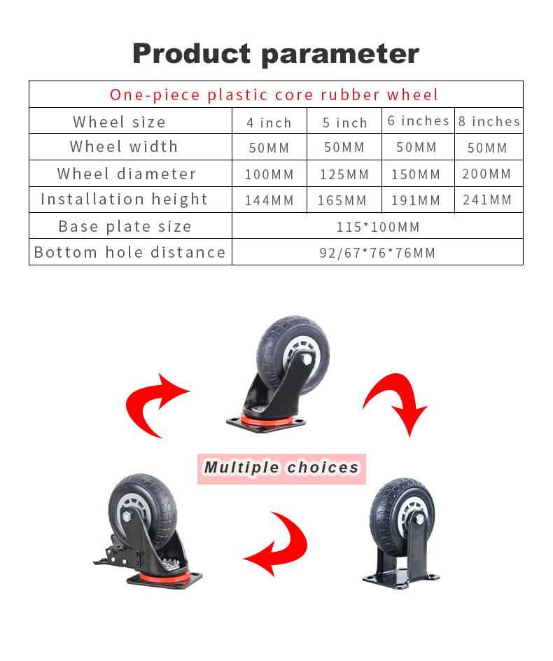 6 Inch Rubber Wheel Trolley Trailer Equipment: Silent, Non-slip, Step ...