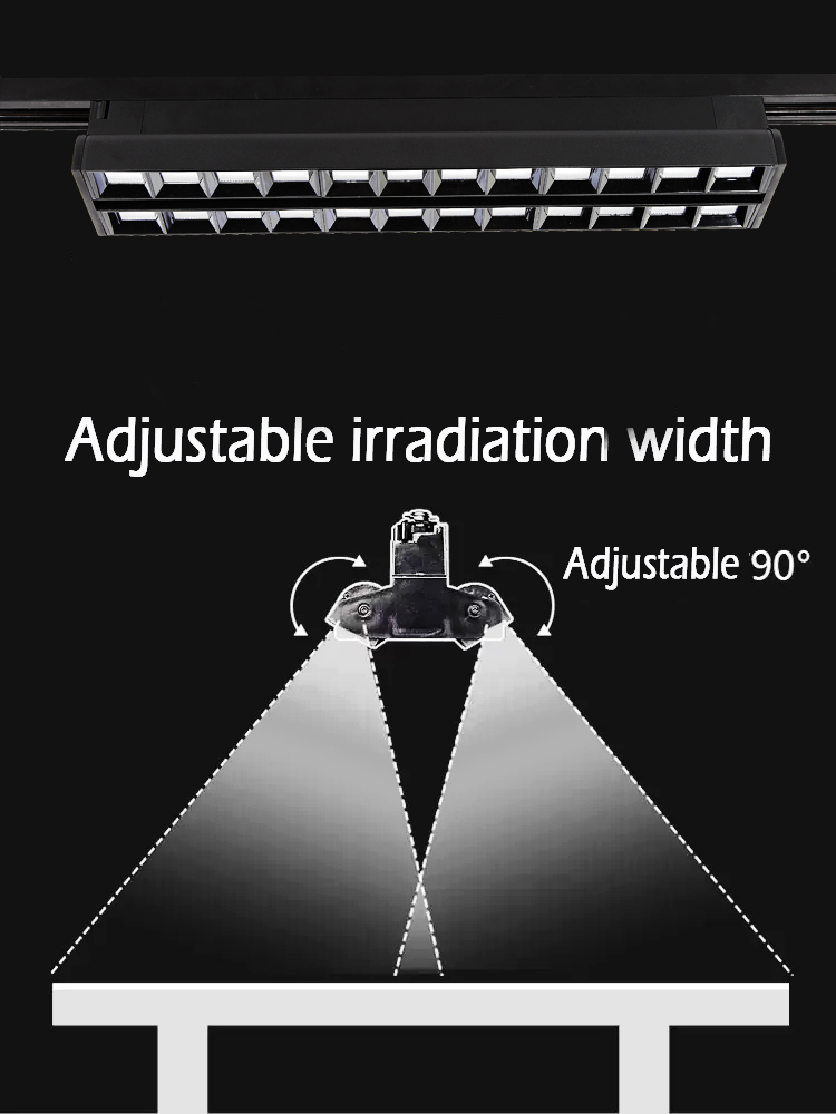 60w Spotlight Led Track Light 3000k-6000k Adjustable Double Head Ce ...