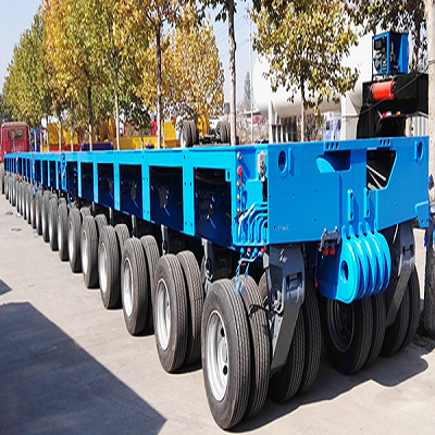 How does a hydraulic platform trailer work
