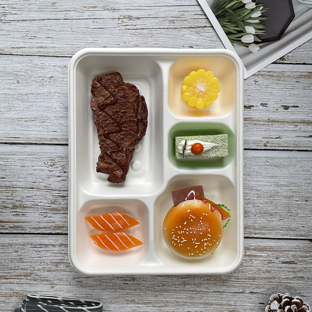 Disposable Lunch Tray 5 Compartment Food Tray, High Quality Disposable ...
