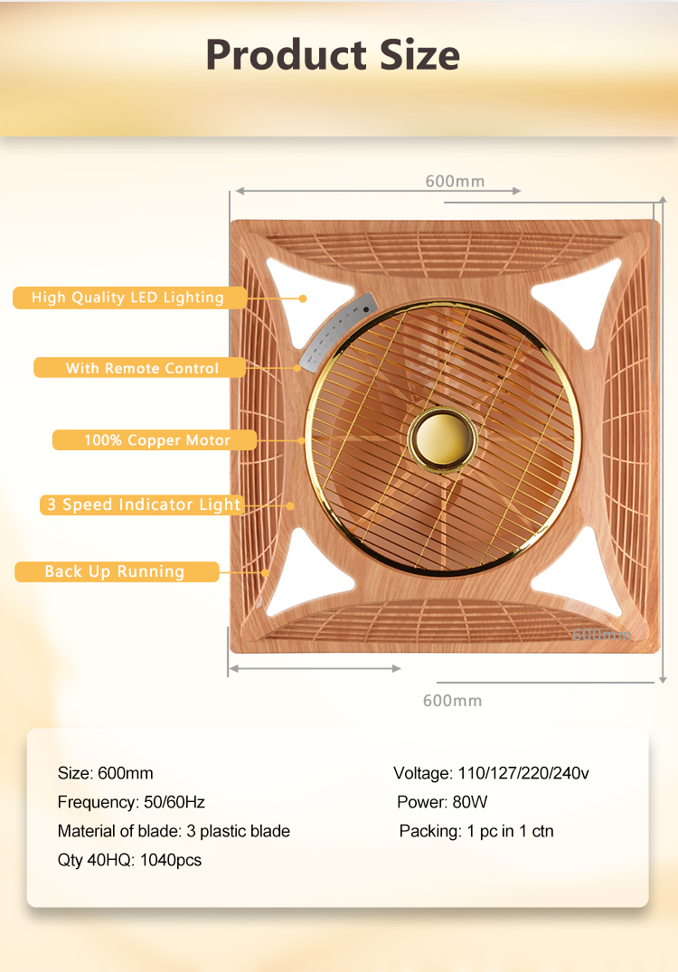 60x60 Fancy False Ceiling Fan With Decorative Side Panel, High Quality ...
