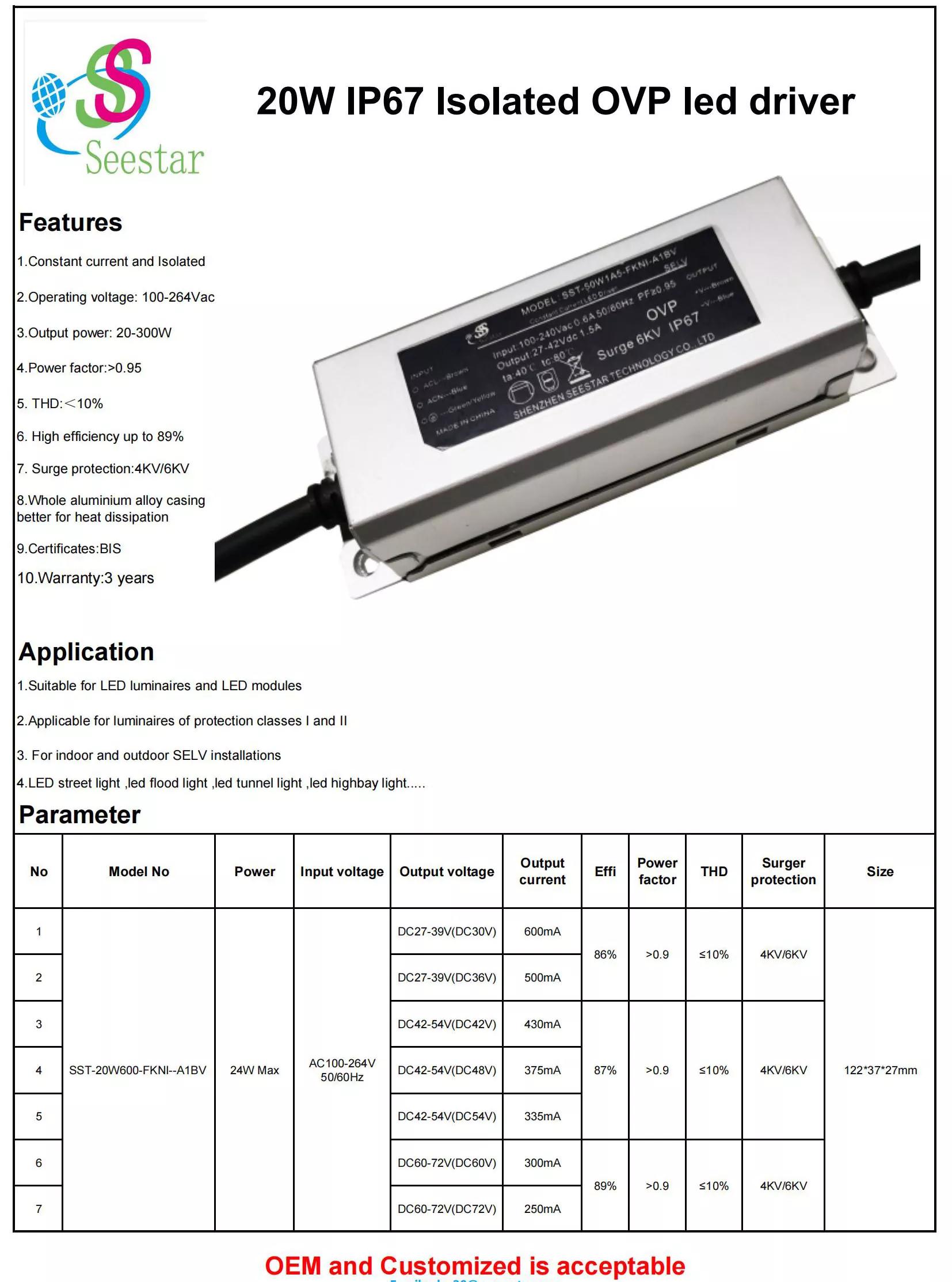 Bis Certified 50w Outdoor Led Driver With Ovp And 6kv Surge Protection ...