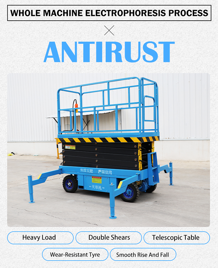 Electric Hydraulic Scissor Lift Platform With Tracked Mobile Base, High ...