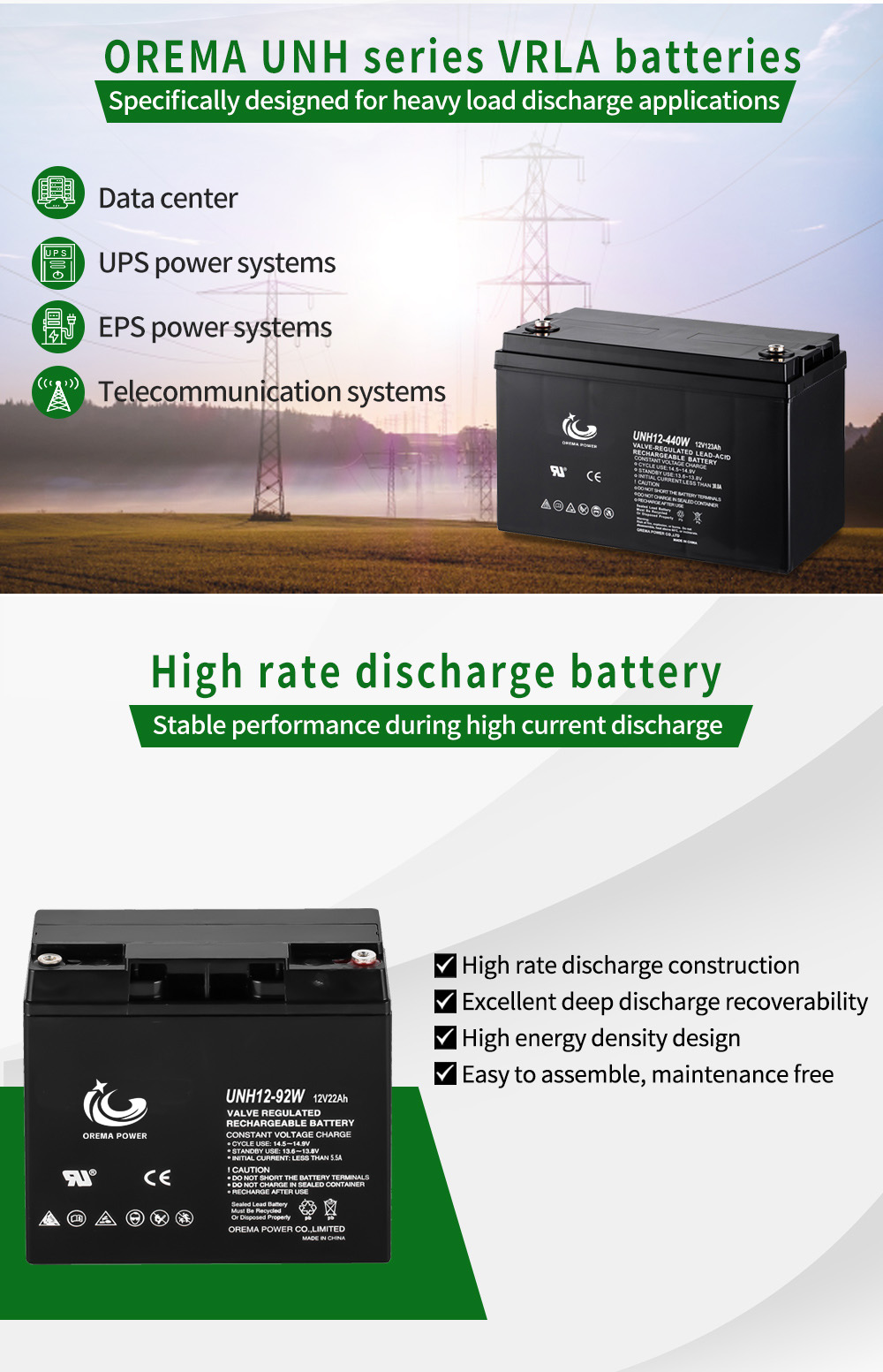 Unrivaled 12V High Rate Batteries - OREMA's Best