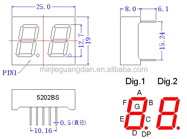 Blue Anode 2 Digit 7 Segment Led Panel, High Quality Blue Anode 2 Digit ...