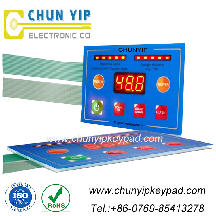 Backlit Led Display Control Panel With Pcb Keyboard Membrane Switch ...