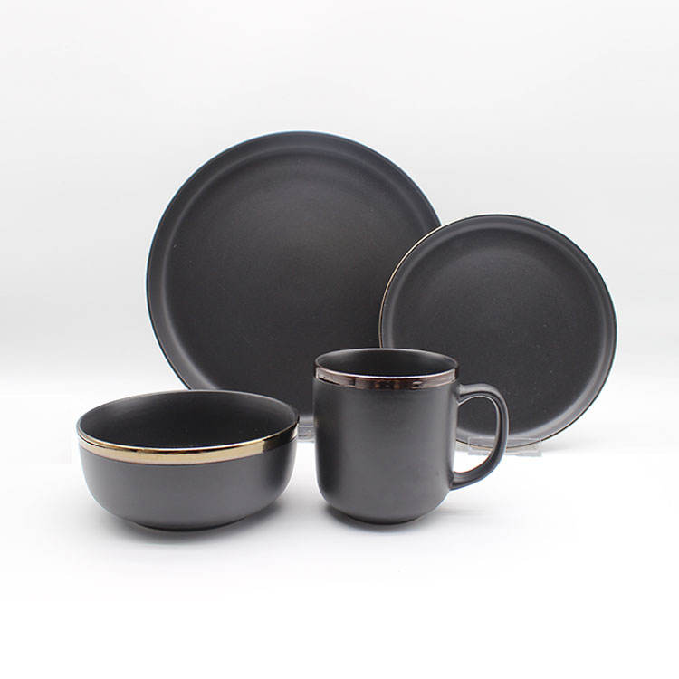 Luxury Golden Edge Color Glaze Ceramic Tableware Sets, High Quality ...