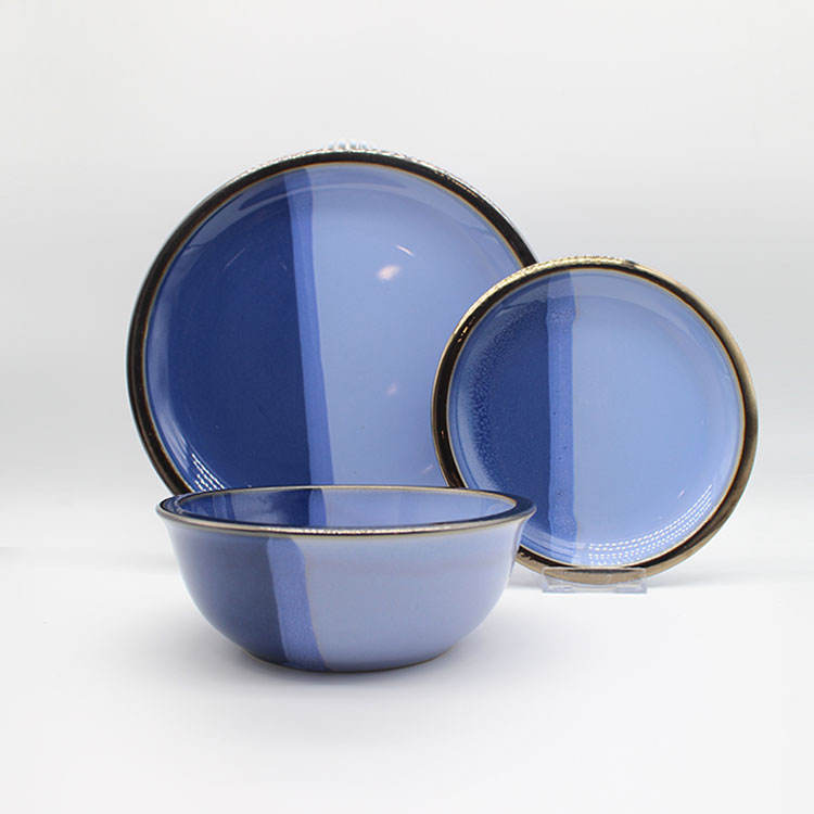 Ocean Color Glazed Stoneware Dinner Plates Sets, High Quality Ocean ...