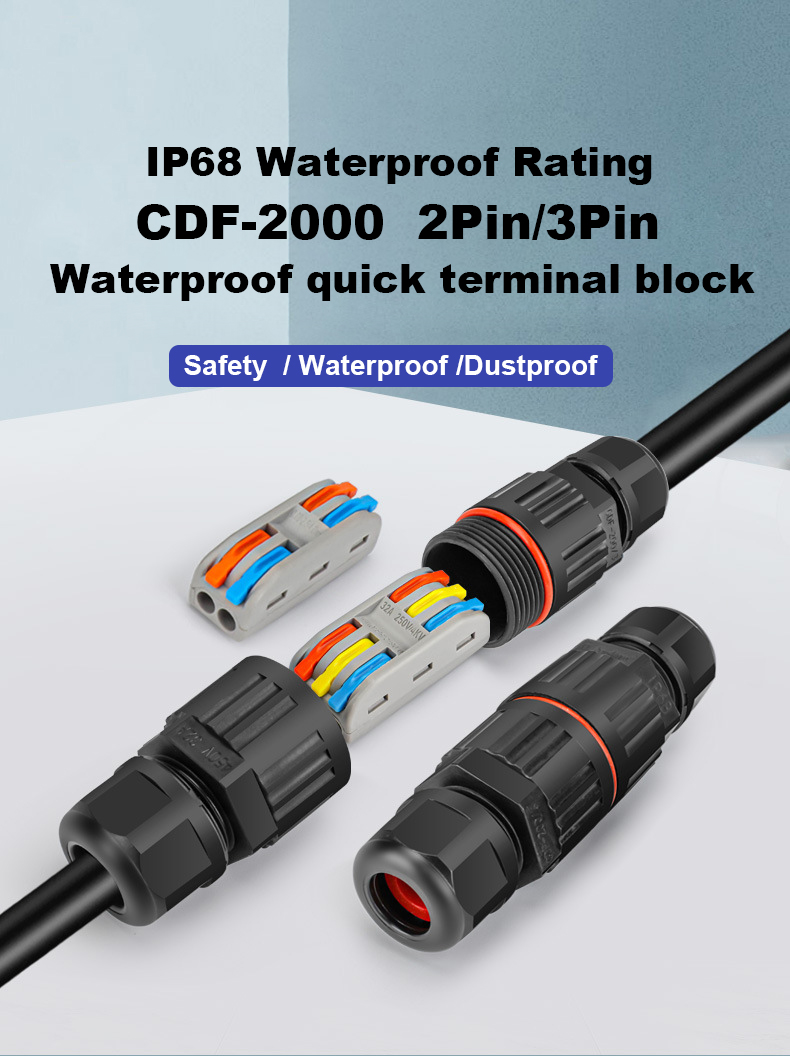 Waterproof Junction Box: Ip68 Terminal Block Connectors - 2pin & 3pin ...