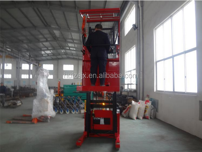 Standing Battery Operated Electric Order Picker / Reach Forklift Truck ...