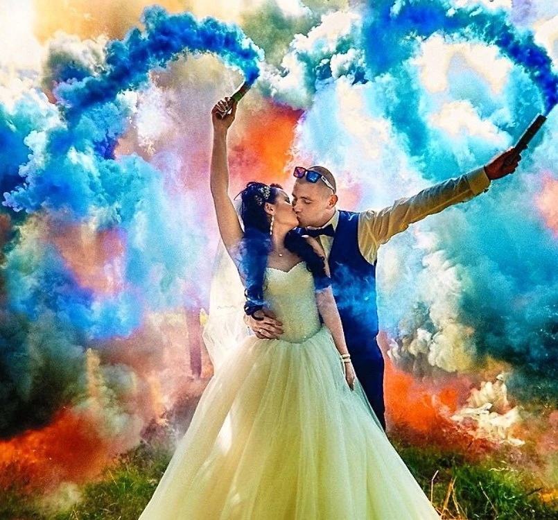 Hand Held Color Smoke Torch Magic Colored Trick Fire Tip Fun Toy ...