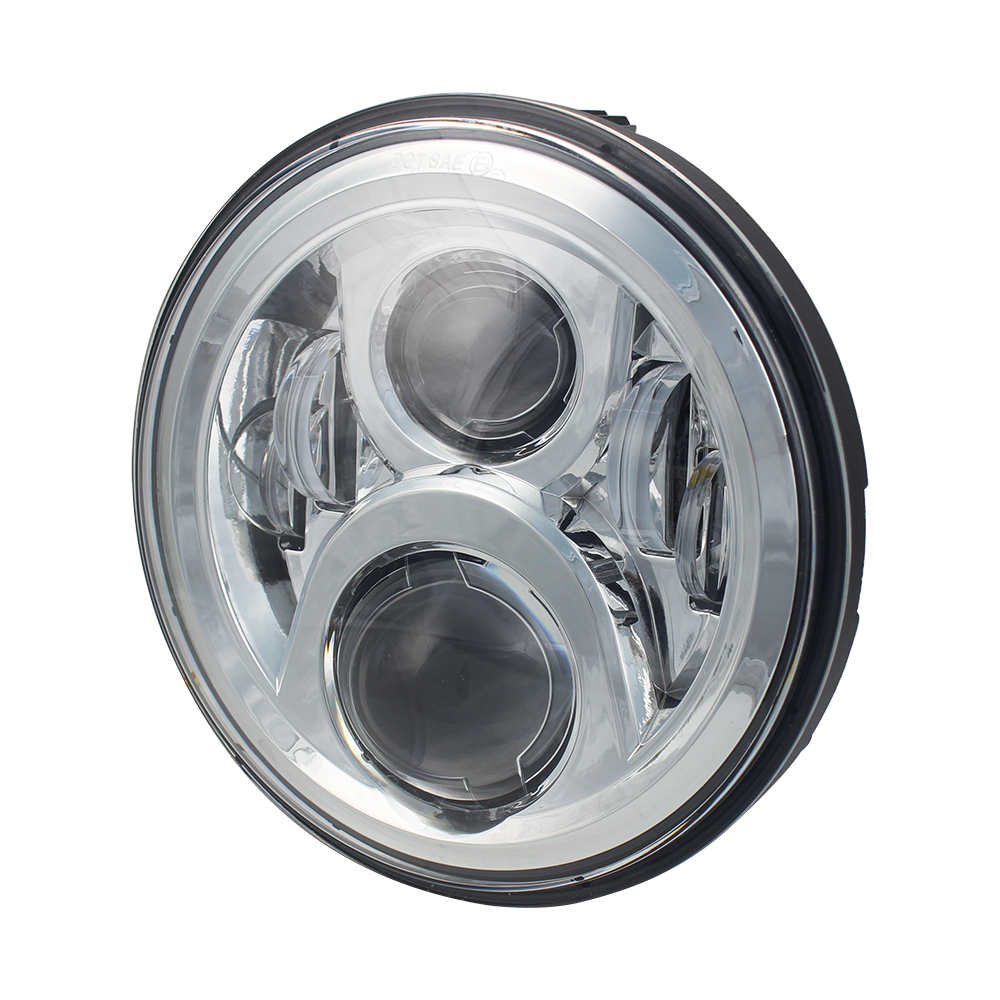 Angel Eyes 7 Inch Round Led Headlight H4 12v - Fit For Honda Cb400/500/ ...