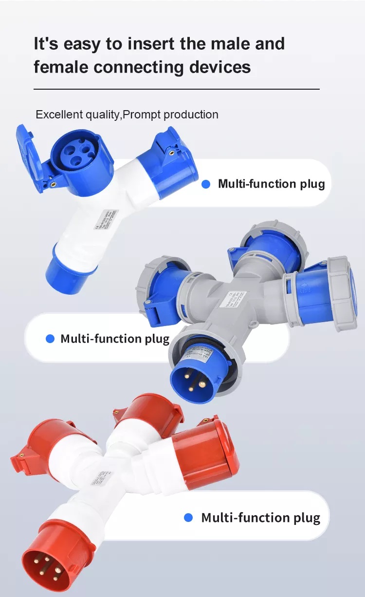 Industrial 3 Pin Multi Plug Socket 16a, High Quality Industrial 3 Pin ...