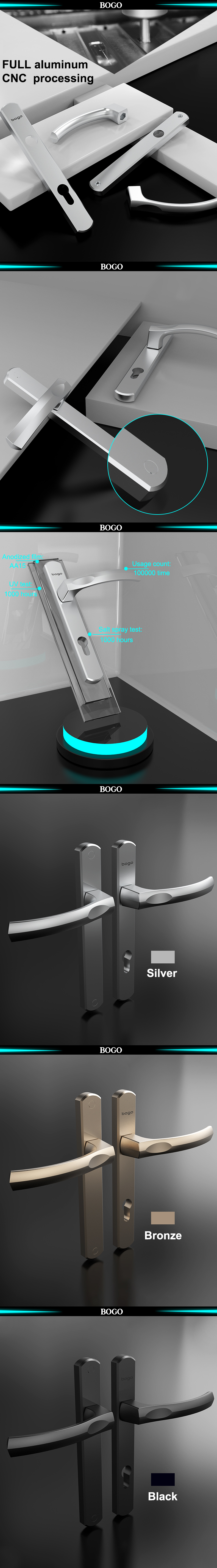 BOGO aluminium narrow design profile swing door handles China ...