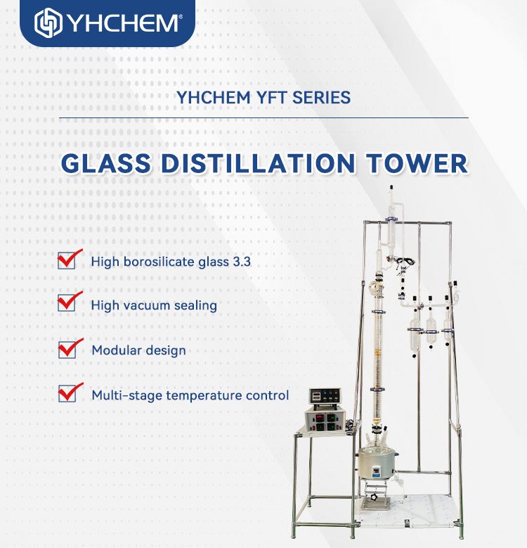 100l Hydrosol Distiller Column Tower Distillation Equipment For Liquid ...