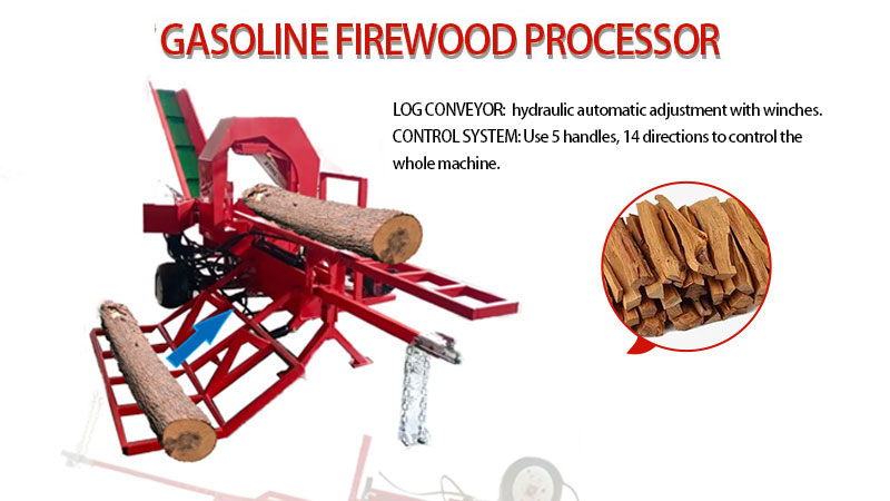 35 Ton Automatic Fire Wood Processor Saw Splitting Machine - Gasoline ...