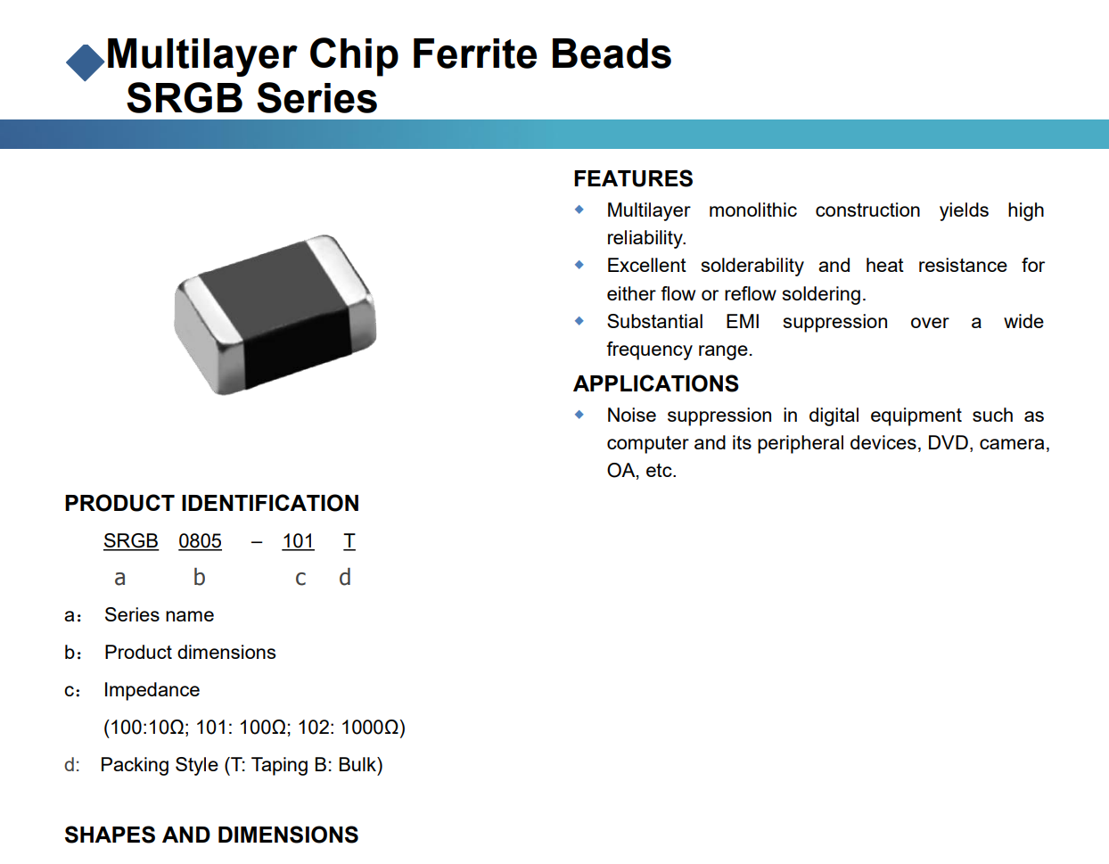 Smd Multilayer Ferrite Chip Beads 0603 0.03 Ohm คุณภาพสูง Smd ...