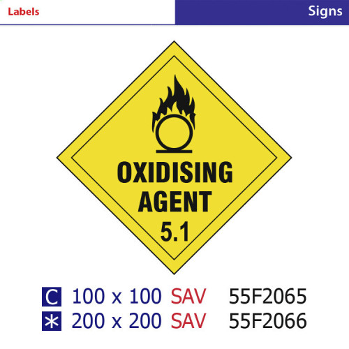 Hazard Classification Class 5: Oxidizer 5.1warning And Caution Signs ...