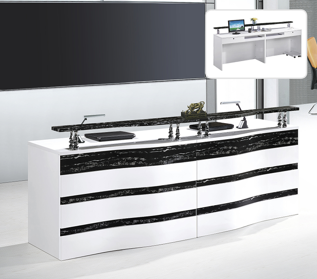 Modern Big Size Black Round Reception Desk Dimensions For Hotel And ...