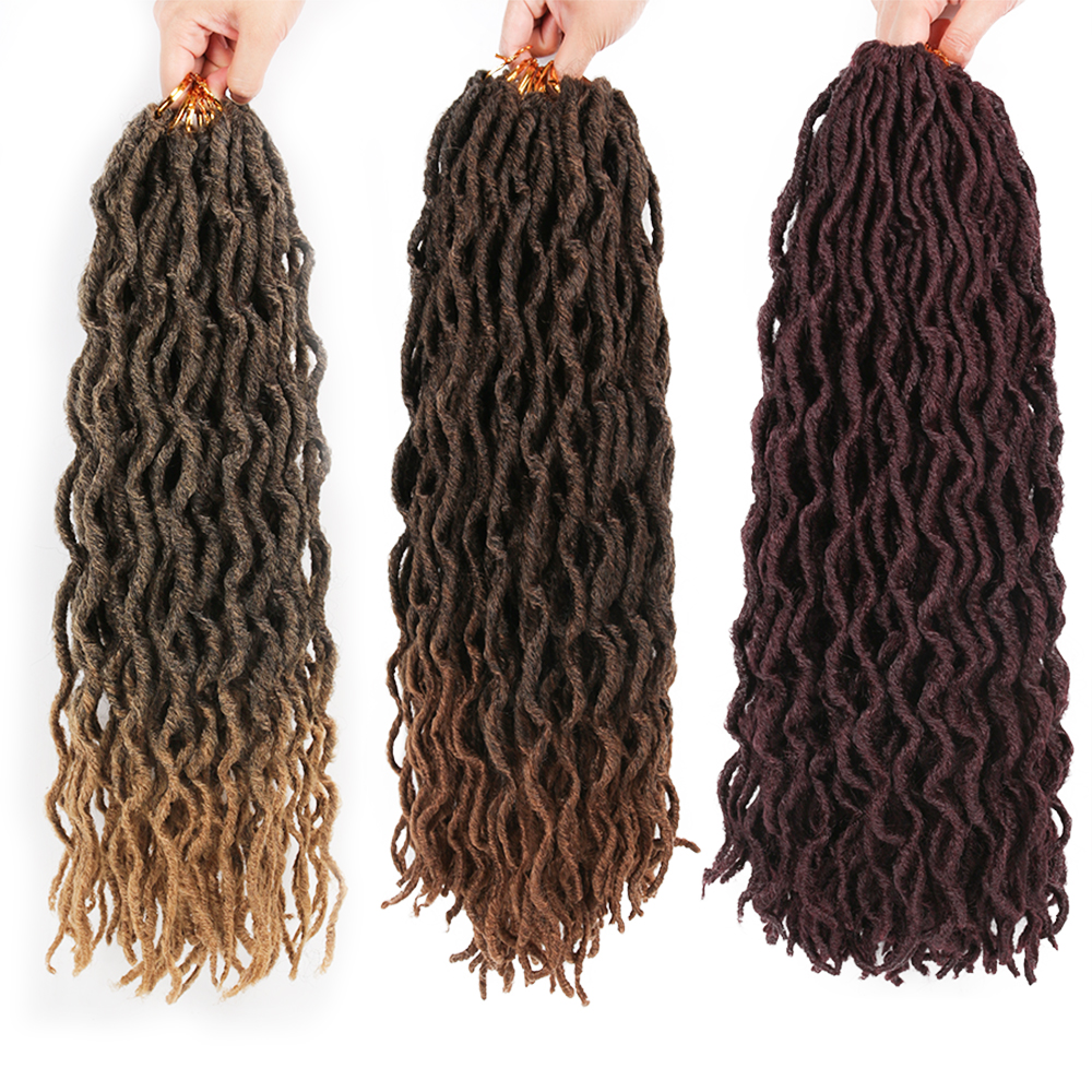Alileader 18'' High Temperature Fiber Crochet Braid Hair Nu Locs Hair ...