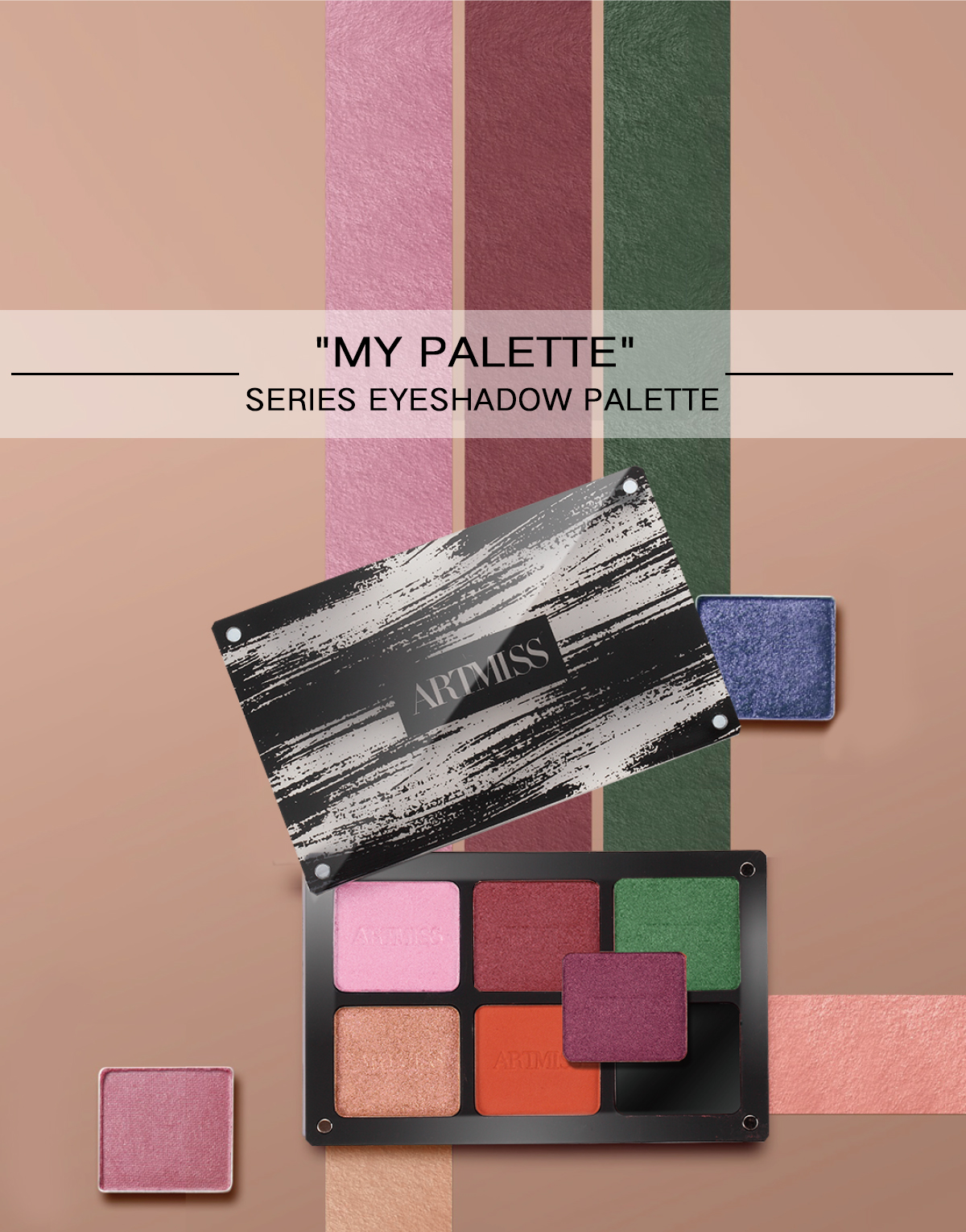 Artmiss เมคอัพครีม Loose Pigment Vegan Eyeshadow Palettes คุณภาพสูง ...