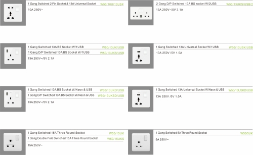 Sok 13a Single Pole Switches Socket Outlets Neon, High Quality Sok 13a ...