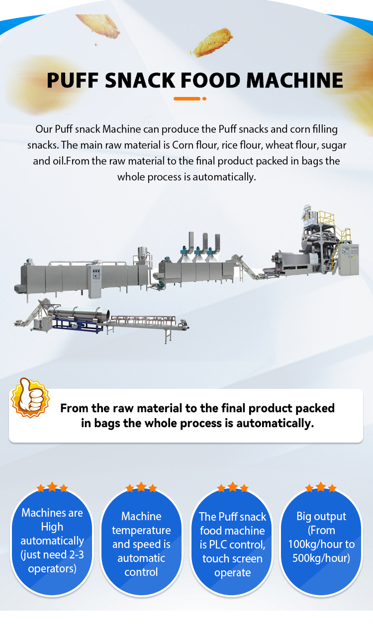 Kurkure Snack Puff Extruder Machine - Mini Corn Puff Making Machine ...