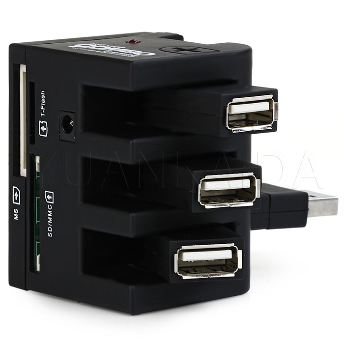 Rotate Usb Hub 2.0 Card Reader Black, High Quality Rotate Usb Hub 2.0 ...