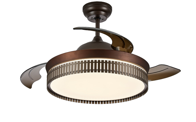 Brown Modern Ceiling Fan With Led And 3-blades, High Quality Brown ...