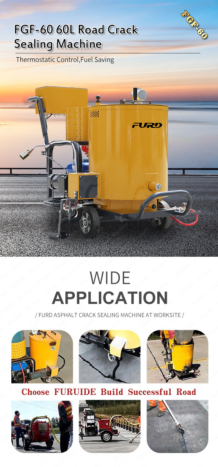 Small Maintenance Machine Hand Push Road Crack Sealing Machine, High ...