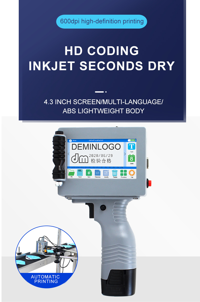 Portable Inkjet Printer Qr Bar Batch Code Date Number Logo Expiry Date ...