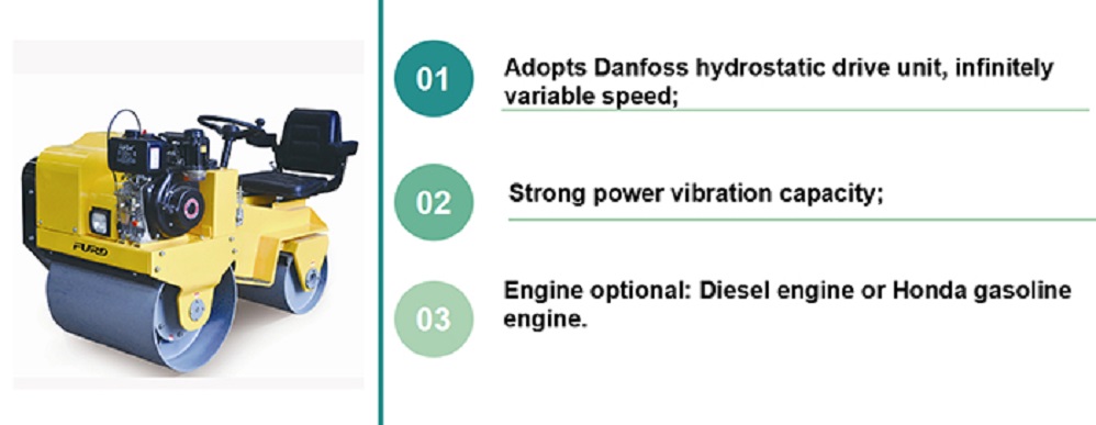 6hp Vibratory Steel Drum Roller, kualitas tinggi 6hp Vibratory Steel ...