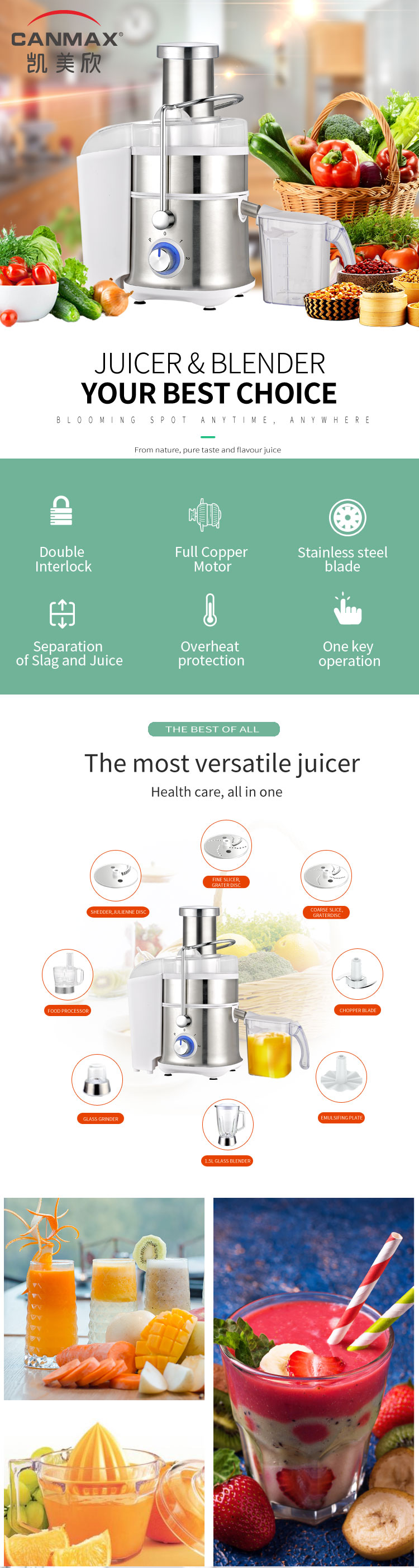 Grace Commercial Heavy Duty Blender Machine For Baby Food And Smoothies ...