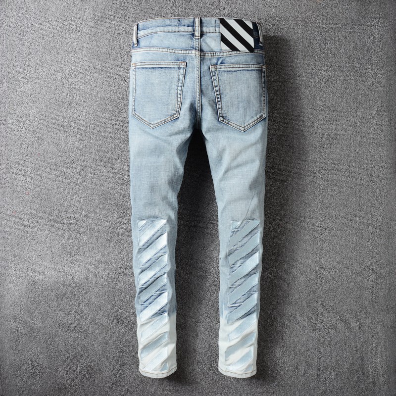 Men's Gradient Color Pencil Jeans, High Quality Men's Gradient Color ...