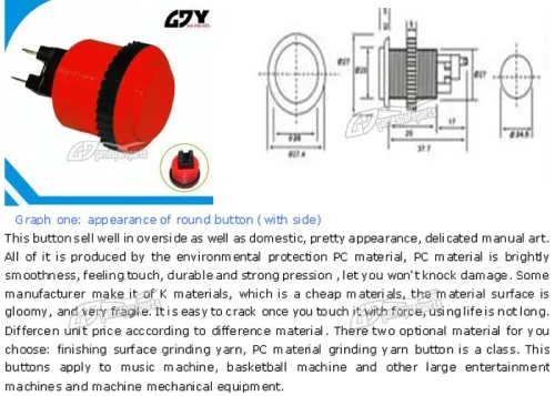 Game Machine Push Button/ Push Button For Game Machine, High Quality ...
