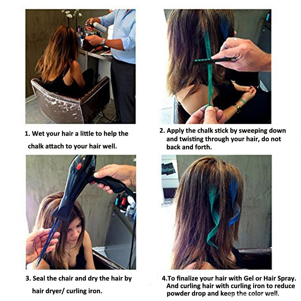 6 Colors Temporary Hair Color Chalk Set, High Quality 6 Colors ...